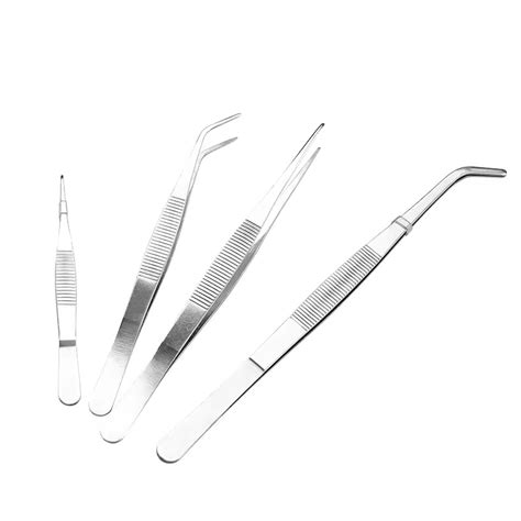 Stainless Steel Forcep Tweezer Straight Curved End Blunt Sharp For Laboratory Shopee Singapore