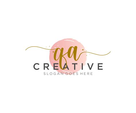 Initial QA Feminine Logo Beauty Monogram And Elegant Logo Design Handwriting Logo Of Initial