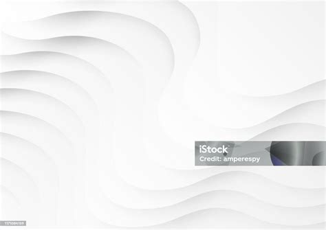 추상 원 빈 종이 흰색과 회색 톤 벡터 배경 그림자 현대 개념과 겹치는 파도 텍스트 또는 메시지 웹 및 책 디자인을위한 공간 0명에 대한 스톡 벡터 아트 및 기타 이미지