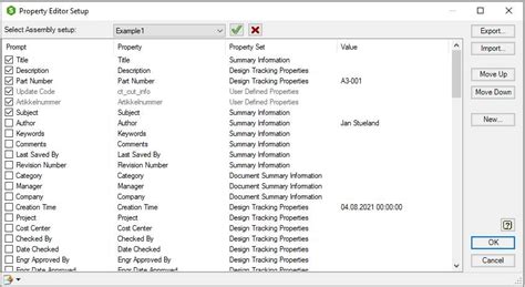 Property Editor Setup Reference