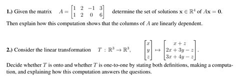solved 1 2 1 3 a 1 2 determine the set of solutions x e