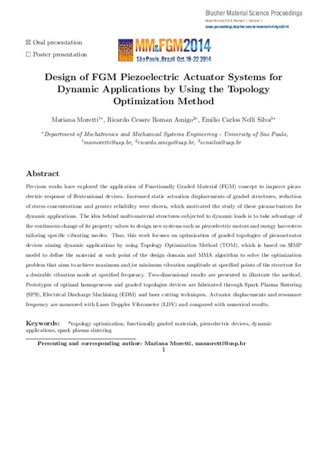 Pdf Design Of Fgm Piezoelectric Actuator Systems For Dynamic Applications By Using The