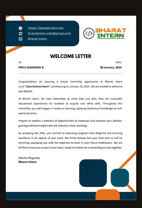 Priya Dharshini B On Linkedin Bharatintern Intershipopportunity