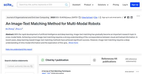 An Image Text Matching Method For Multi Modal Robots