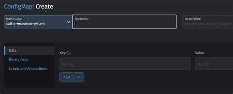 Name Seen As The Input Field Label When Creating A Config Map · Issue 1452 · Rancher