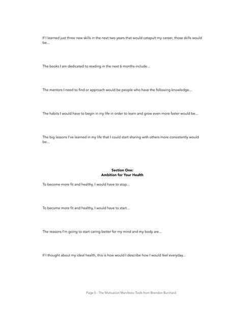 Manifesto Ambition Activity Pdf
