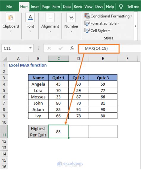 How To Use MAX Function In Excel Examples ExcelDemy