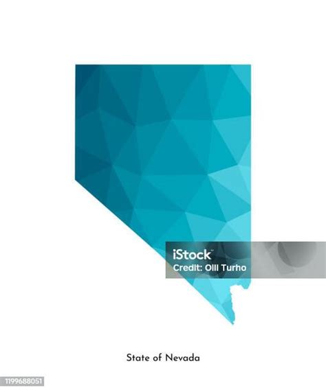 네바다 주 의 단순화 된 파란색지도의 실루엣벡터 격리 그림 아이콘 다각형 기하학적 스타일입니다 흰색 배경 네바다에 대한 스톡 벡터 아트 및 기타 이미지 Istock