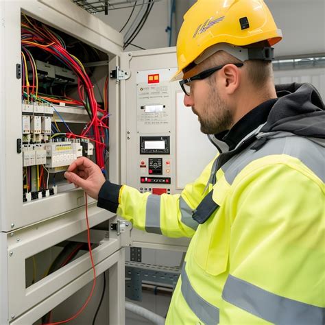 An Electrical Engineer Checks Electrical Installations And Wiring On