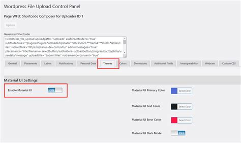 wordpress file upload material ui theme iptanus