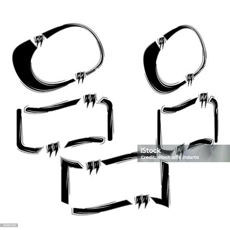 빈 검은 거품 연설 견적 상자 템플릿 디자인 일러스트 벡터 흰색 배경에 고립 0명에 대한 스톡 벡터 아트 및 기타 이미지 0명 기포 대화 풍선 문자 기호 Istock