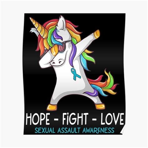 Hope Fight Love Sexual Assault Awareness Poster By Brad Fi Redbubble