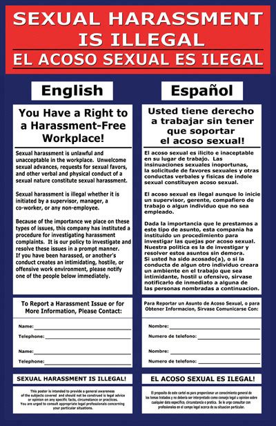 Sexual Harassment Labor Law Posters