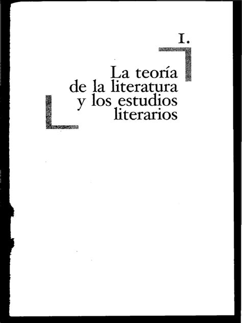 La Teoria De La Literatura Y Los Estudio Pdf Teoría Teoría Literaria