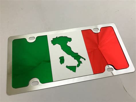 Italy Flag License Plate On Stainless Steel Free Priority Shipping Etsy