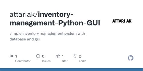 Github Attariakinventory Management Python Gui Simple Inventory Management System With