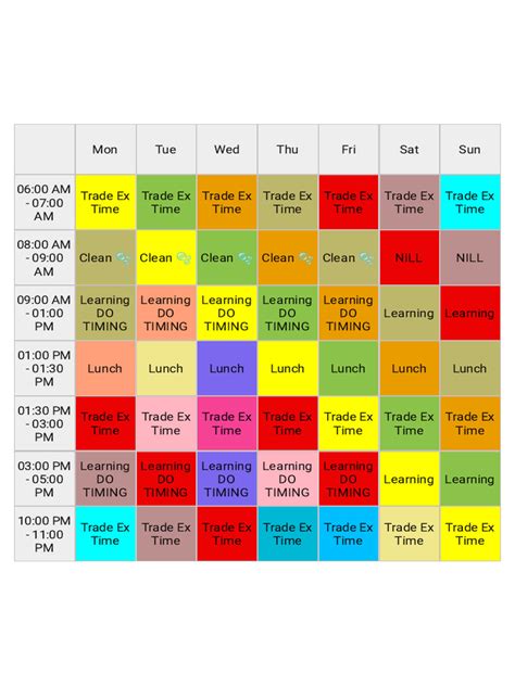 Weekly Time Table Pdf