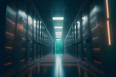 Server Racks In Computer Network Security Server Room Data Center Neural Network Generated Art