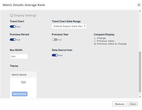 Single Metric Widgets Rank Ranger