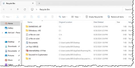 Does The Recycle Bin Take Up Space And Where Is The Recycle Bin Ask Leo