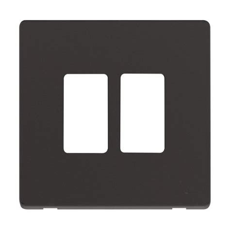 Click Definity Metal Black Gang GridPro Frontplate UKES