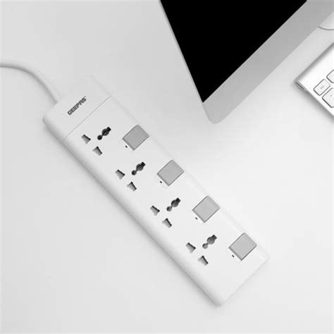 Geepas 4 Way Extension Socket 13a 4 Power Switches With Led Indicators Extra Long 3m Cord