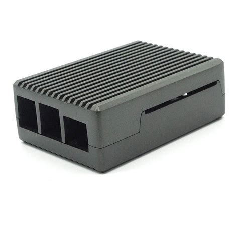 Raspberry Pi 4 Aluminum Alloy Metal Case Armor Dual Fan GREY