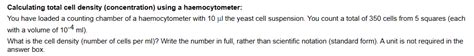 Solved Calculating Total Cell Density Concentration Using Chegg Com