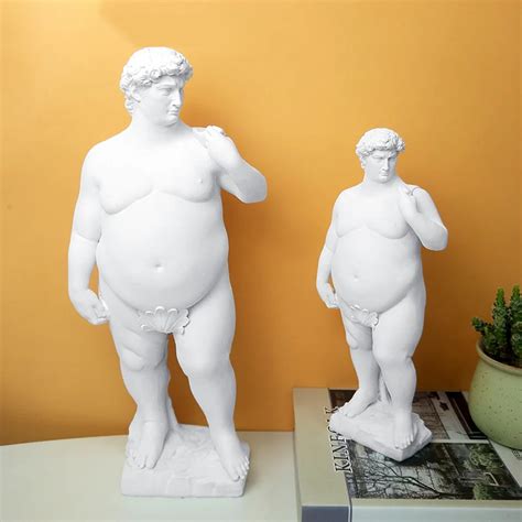 Creative Fat David Portrait Sculpture Resin Craft Human Body Abstract