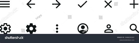 Most Common App Icon Set Navigation Stock Vector Royalty Free 2486630397 Shutterstock