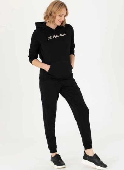 خرید و قیمت شلوار راحتی زنانه دمپا کشی معمولی سیاه یو اس پولو ترب