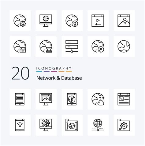 premium vector 20 network and database line icon pack like network