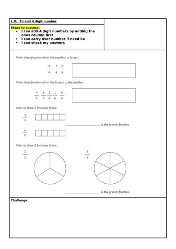 Fractions Year 6 Math Differentiated Resources Teaching Resources