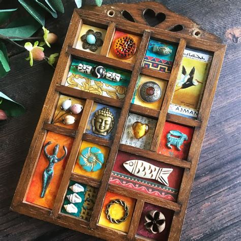 Mixed Media Art Assemblage Art Upcycled Art Quirky Home Decor