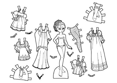 Раскраски кукла из бумаги