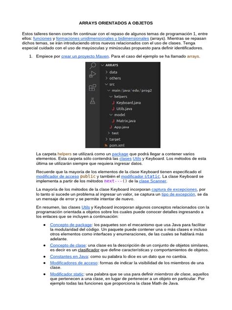 Arrays Orientados A Objetos Pdf Objeto Informática Java Lenguaje De Programación
