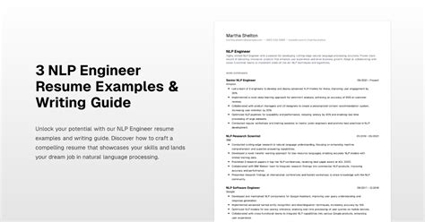 3 Nlp Engineer Resume Examples And Writing Guide