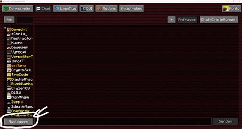 Log Out From Minecraft Laby Chat LabyMod Idea