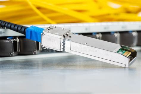 Optical Gigabit SFP Module With Patch Cord Cable For It Network Stock Image Image Of