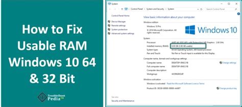 How To Fix Usable Ram Windows 10 64 And 32 Bit In 2021