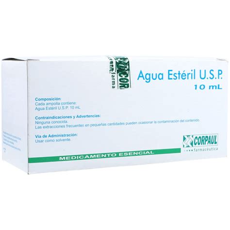 Agua Esteril Solución Inyectable 1 Ampolla · 10 Ml