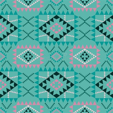 Geometric Ethnic Pattern With Square Triangle Diagonal Abstract