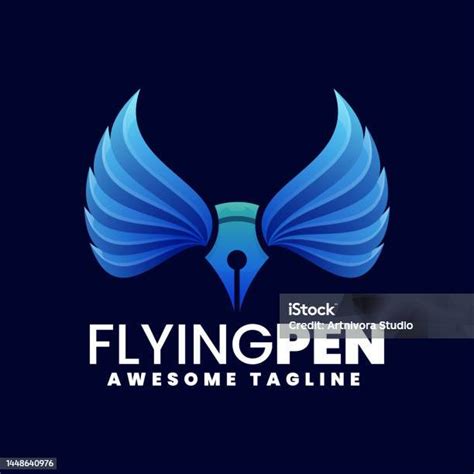 벡터 일러스트 레이 션 플라잉 펜 그라데이션 다채로운 스타일 가리키기에 대한 스톡 벡터 아트 및 기타 이미지 가리키기 개념 고정됨 Istock