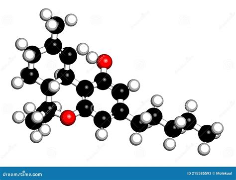 Thc Delta 9 Tetrahydrocannabinol Dronabinol Cannabis Drug Molecule 3d Rendering Atoms Are