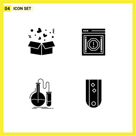 Stock Vector Icon Pack Of Line Signs And Symbols For Box Analysis Love