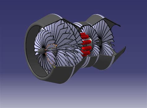 涡轮喷气发动机 Step 模型图纸下载 懒石网