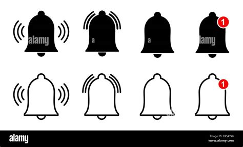 Bell Icon Set Notification Icon For Your Web Site Design Stock Vector Image And Art Alamy