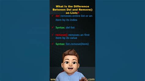 43 what is the difference between del and remove on lists python