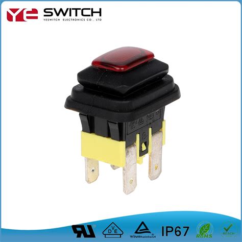 A VAC Momentary Lock Illuminated Push Button Switch With UL ENEC Certificate Anti