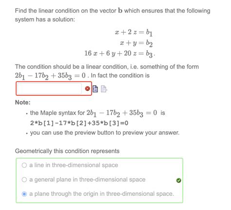 Solved Find The Linear Condition On The Vector B Which Chegg